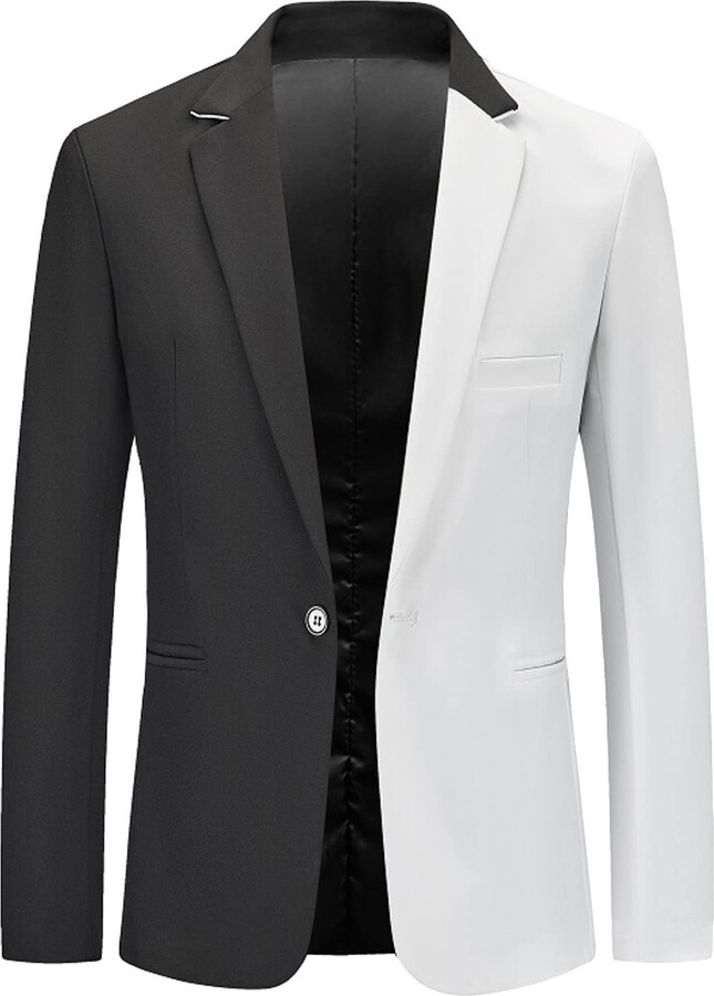 Generic Mens Business Casual Blazers One Button Slim Fit Summer Suit ...