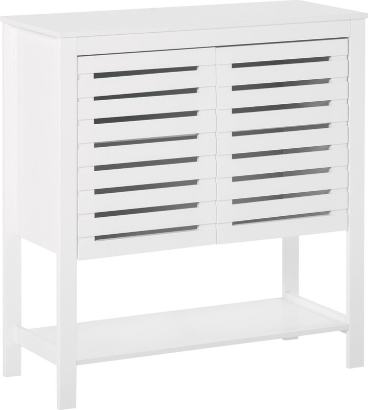 Homcom Modern Console Cabinet w/Slat Double Doors, & Enclosed ...