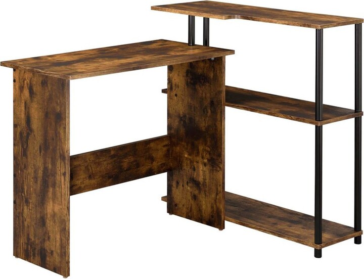 TONWIN Home Office Writing Desk Computer Desk Weathered Oak & Black ...