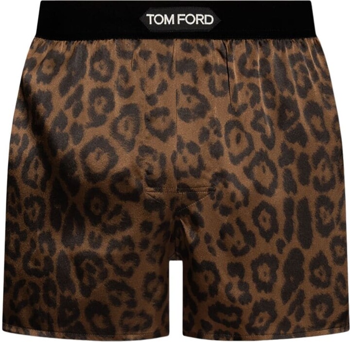 Tom Ford Leopard-Print Stretch-Silk Boxers - ShopStyle