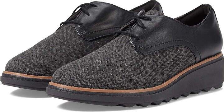Clarks Sharon Rae Women's Lace-up Boots Black Tweed Combi : 10 B ...