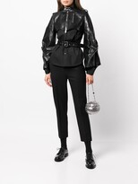 Comme des Garcons Belted Cut-Out Leather Jacket - ShopStyle