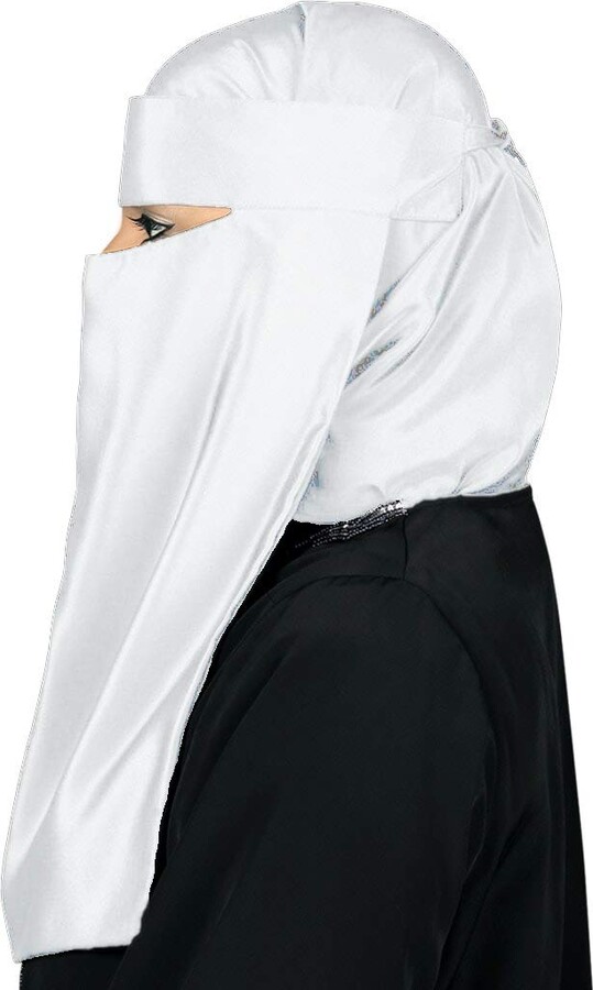 MyBatua Women's Soft Crepe Niqab Set Muslim Hijab Burqa Burka Naqaab ...