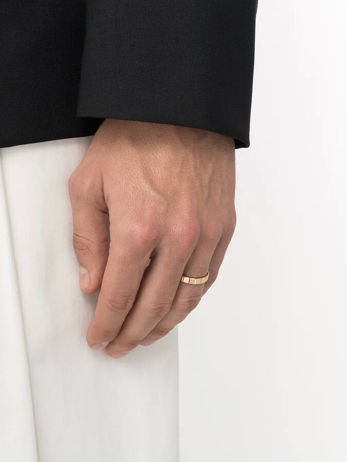 Chopard 18kt yellow gold Ice Cube diamond ring - ShopStyle