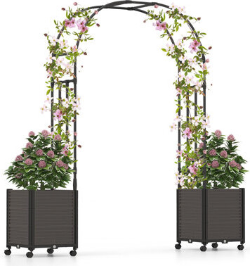 Blooming 79" Garden Arch With Trellis & 2 Planters - ShopStyle