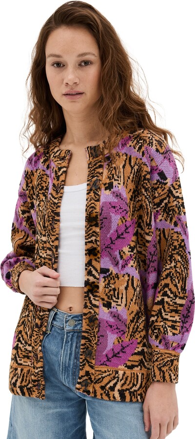 Farm Rio Tiger Leaves Knit Cardigan - ShopStyle