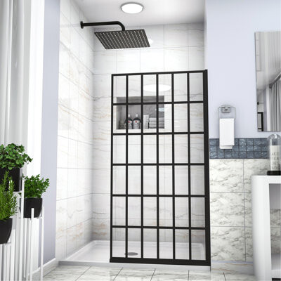 Wentygam Shower Door 34" W X 72" H Single Panel Frameless Fixed Shower ...