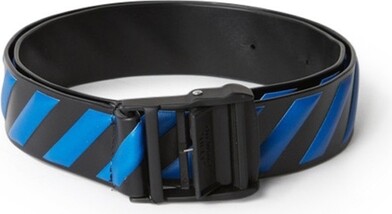 Off-White Diagonal Industrial Leather Belt Blue Black - ShopStyle