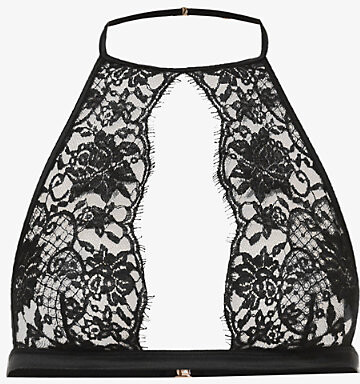 Coco de Mer Womens Black Hera Floral-embroidered tretch-lace oft-cup ...