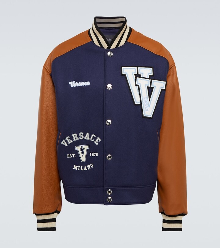 Versace Logo varsity jacket - ShopStyle