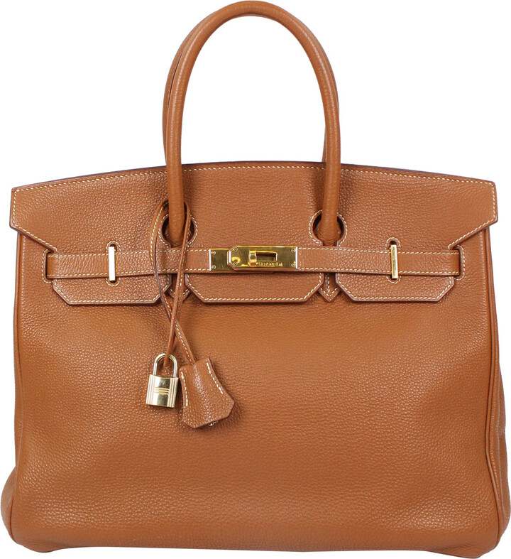 Hermes Birkin 35 leather handbag - ShopStyle Shoulder Bags