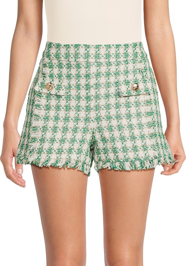Walter Baker Bryce Tweed Fringe Shorts - ShopStyle