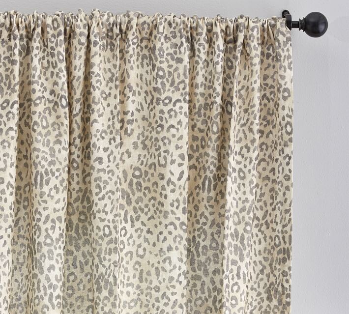 Pottery Barn Cheetah Print Linen/Cotton Rod Pocket Curtain - ShopStyle ...