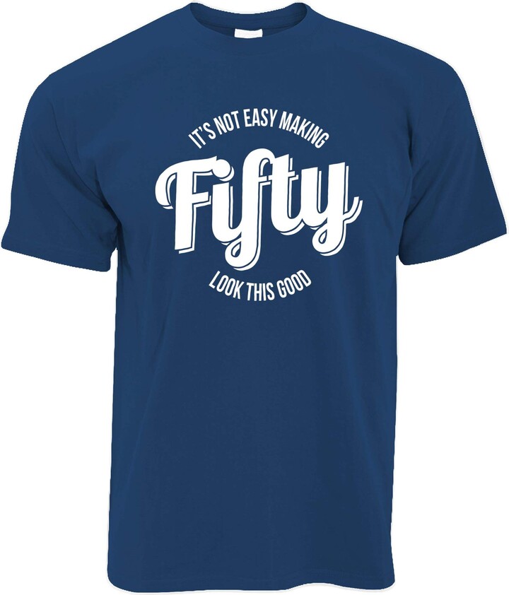 Tim And Ted Joke 50th Birthday Large Royal Blue T Shirt Not Easy Making ...