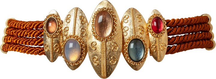 SONIA PETROFF Burnished Brown Twisted Shield Statement Belt - ShopStyle