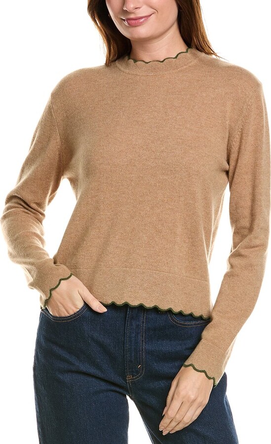 Forte Cashmere Scallop Edge Boxy Cashmere Sweater - ShopStyle