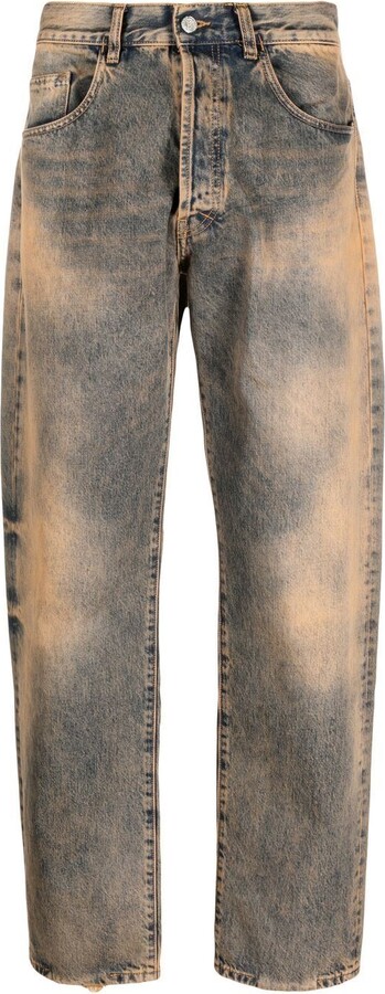 Aries Orange Acid Wash Batten Jeans - ShopStyle