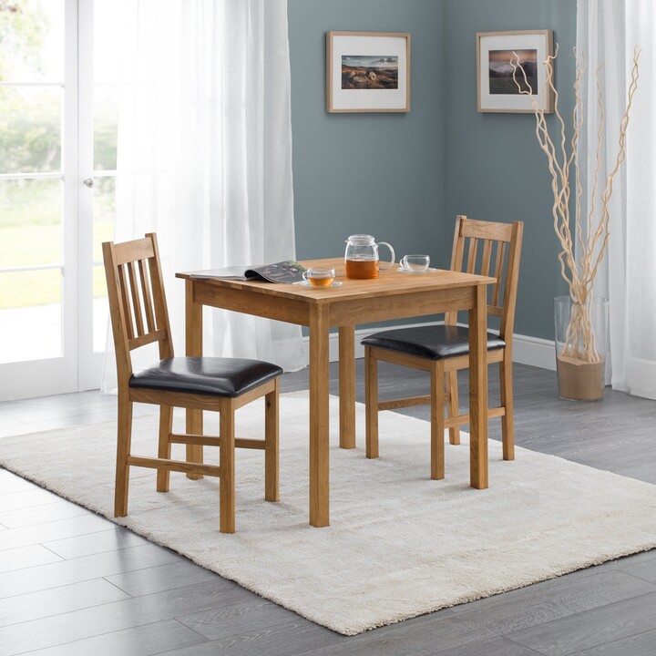 Dunelm Coxmoor Square Dining Table with 2 Chairs Oak (Brown) - ShopStyle