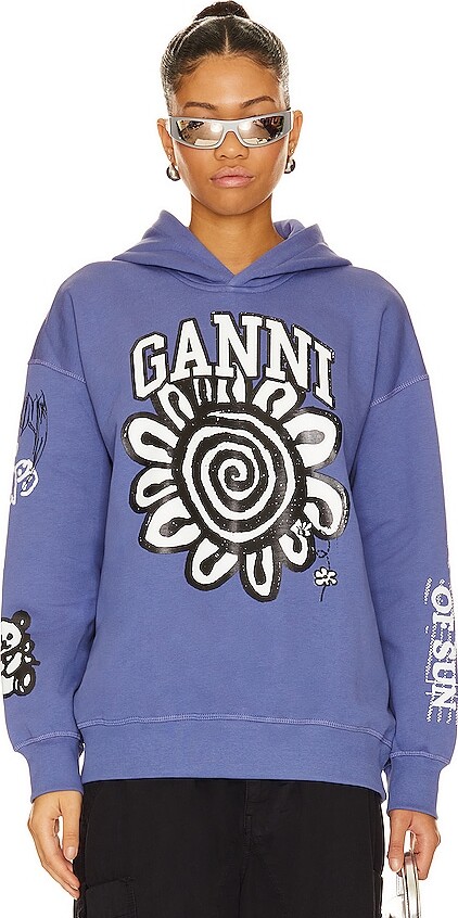 Ganni Isoli Mega Flower Oversized Hoodie - ShopStyle