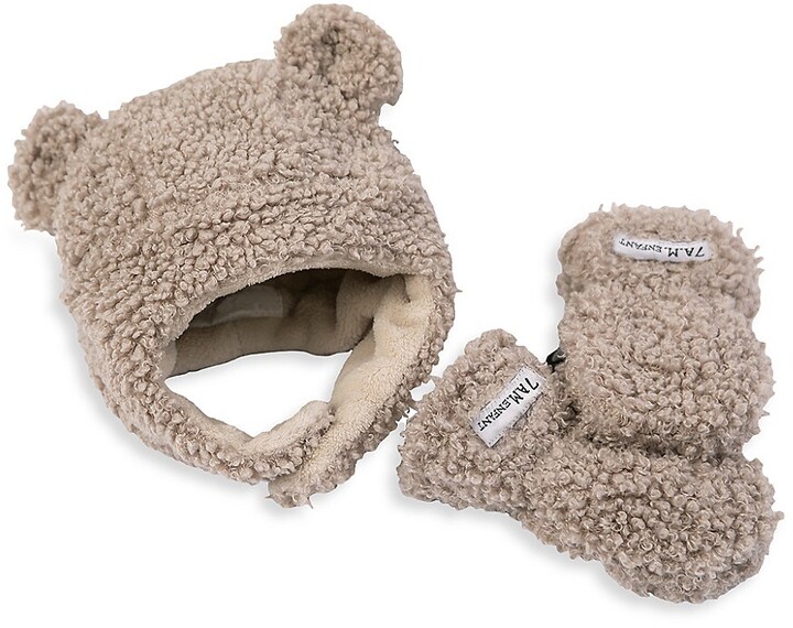 7AM Baby's 2-Piece Teddy Hat & Mittens Gift Set - ShopStyle Girls ...