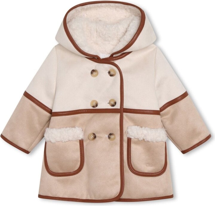Chloé Children Fleece-Texture Hooded Coat - ShopStyle Girls' Outerwear