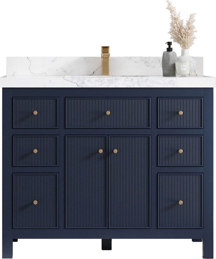 Etsy Sonoma 42 in W X 22 D Free Standing Reeded Single Sink Bathroom ...