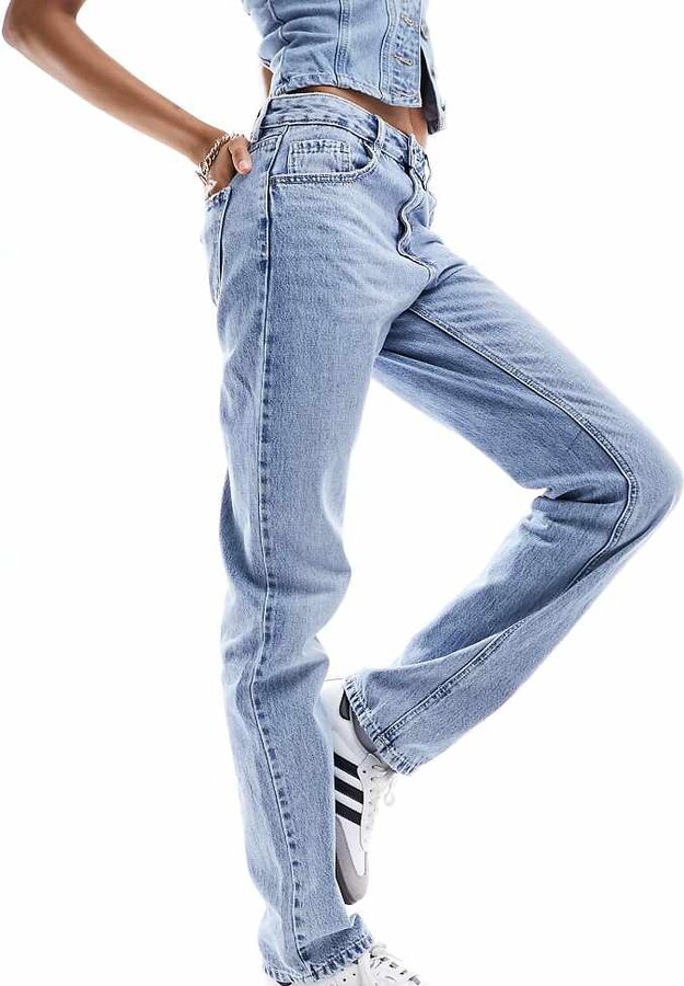 Stradivarius STR Tall straight leg jean in medium wash - ShopStyle