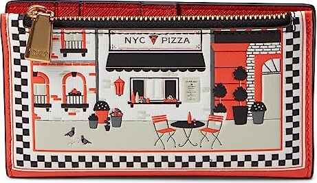 Kate Spade Slice Embossed Leather Small Slim Bifold Wallet (Bright Red ...