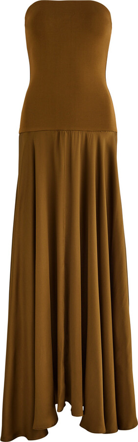 Esse Studios Illi Strapless Silk and Jersey Maxi Dress - ShopStyle