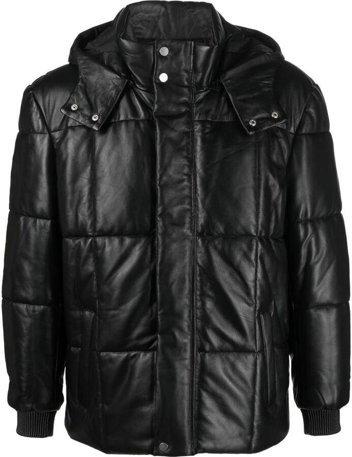 Arma Micro leather padded puffer jacket - ShopStyle