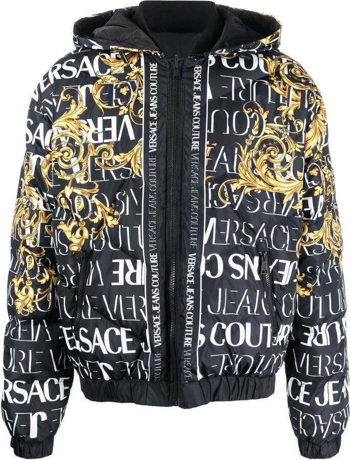 Versace Jeans Couture Logo-Print Reversible Puffer Jacket - ShopStyle