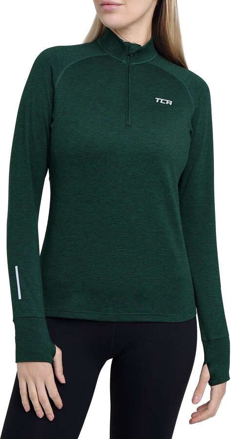 TCA Women's Winter Run Half-Zip Long Sleeve Running Top - Woodland ...