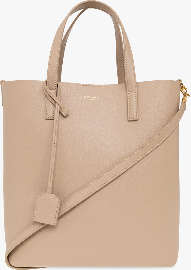Saint Laurent Leather Shopper Bag, , - Beige - ShopStyle