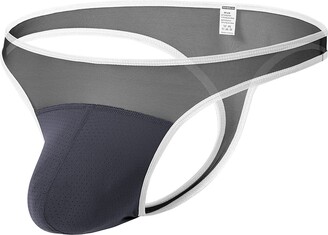 Zonbailon Men's Thong Underwear Sexy Bulge Pouch Silk Comfortable Micro ...