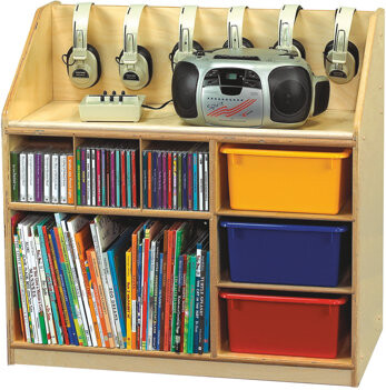 Child Craft Audio Center Portable 6 Shelving Unit with Caster ...