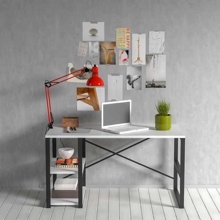 Homedora Cassandra Metal Frame Wood Top Study Desk - ShopStyle