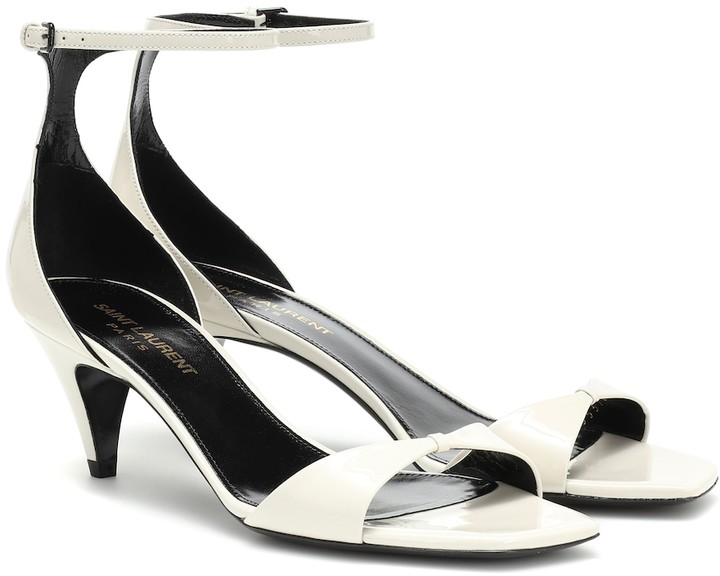 Saint Laurent Charlotte patent leather sandals - ShopStyle
