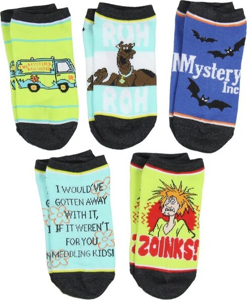 Seven Times Six Scooby-Doo Sock Adult Mytery Machine Ruh-Roh 5 Pack Mix ...
