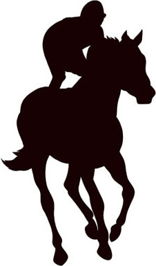 Wet Paint Printing SS11200 Horse Jockey Racing Race Silhouette ...