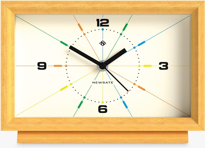 Newgate Clocks Holly Oak Wood Silent Sweep Analogue Mantel Clock ...