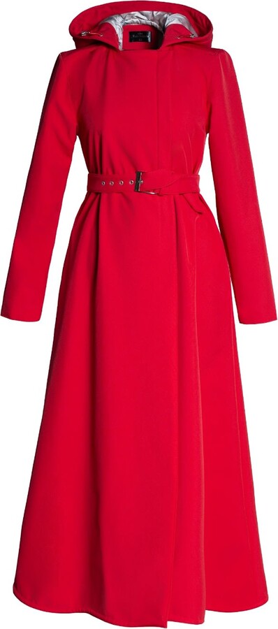 Rainsisters Long Red Waterproof Coat In A-Line Cut: Classic Red - ShopStyle
