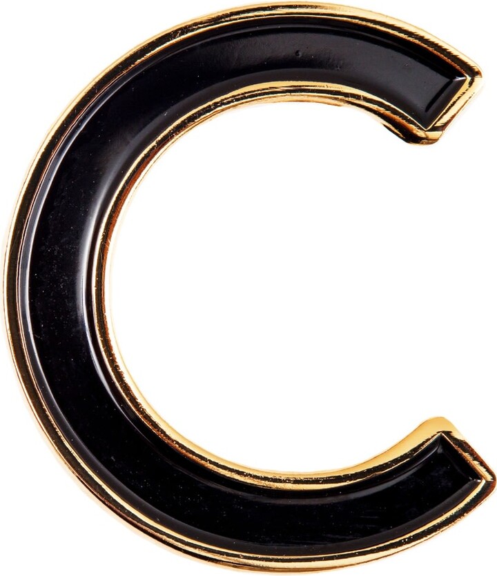 Make Heads Turn Women's Black Enamel Letter C Pin - ShopStyle