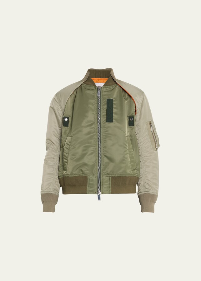 Sacai Nylon Twill Contrast Bomber Jacket - ShopStyle