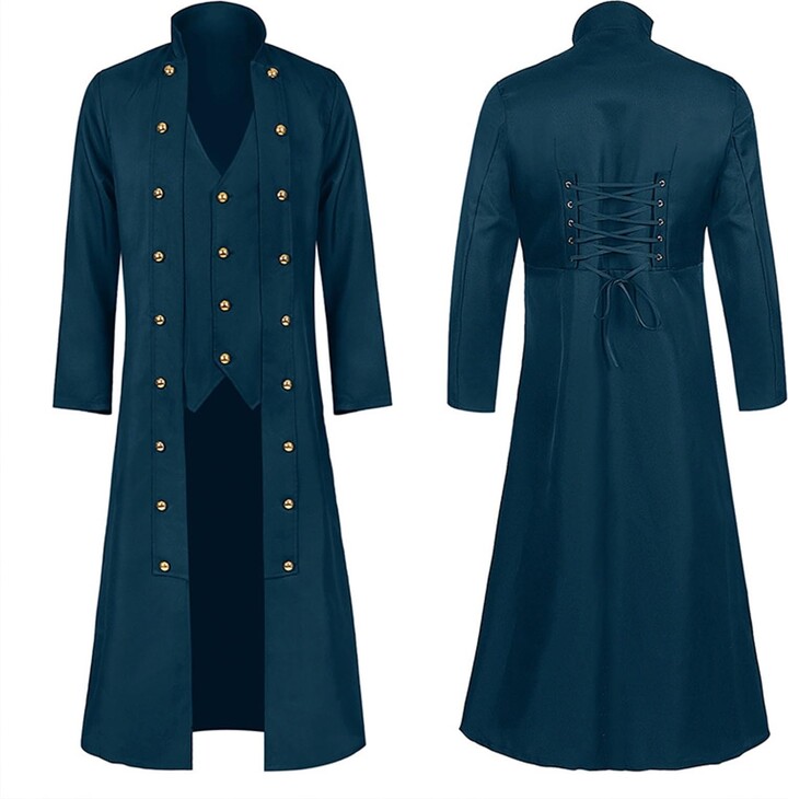 Generic Men's Vintage Gothic Medieval Steampunk Long Tailcoat Jacket ...