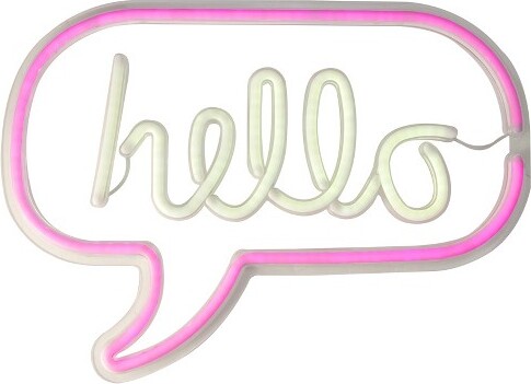 Northlight 17" Neon Style LED Lighted Hello Bubble Window Silhouette ...