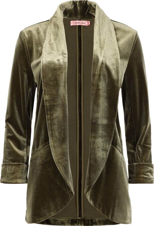 Traffic People Never Say Goodbye Green Velvet Boyfriend Jacket ...