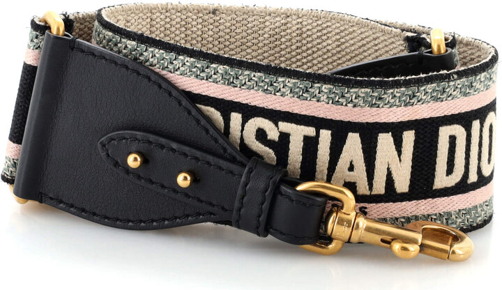 Christian Dior Logo Shoulder Strap Embroidered Canvas - ShopStyle Key ...