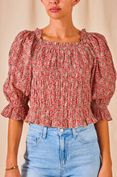 M.A.B.E ulti Print Shirred Top - ShopStyle