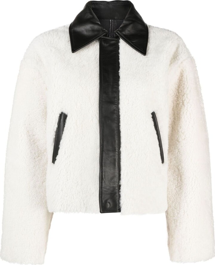 Elleme Off-White Shearling Oversize Jacket - ShopStyle