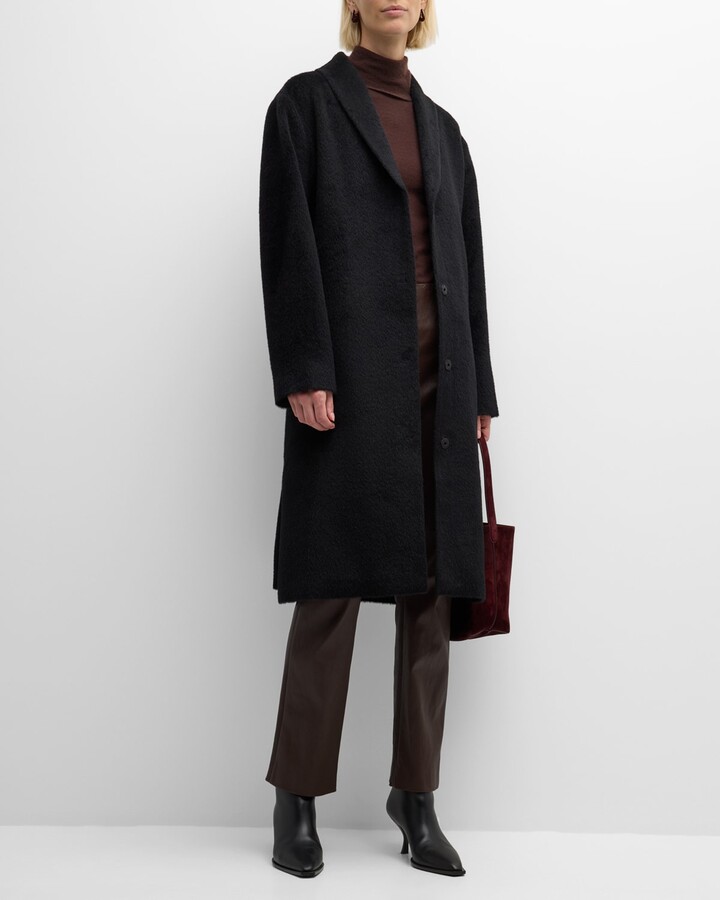 Eileen Fisher Missy Alpaca Luxe Shawl-Collar Coat - ShopStyle Plus Size Outerwear